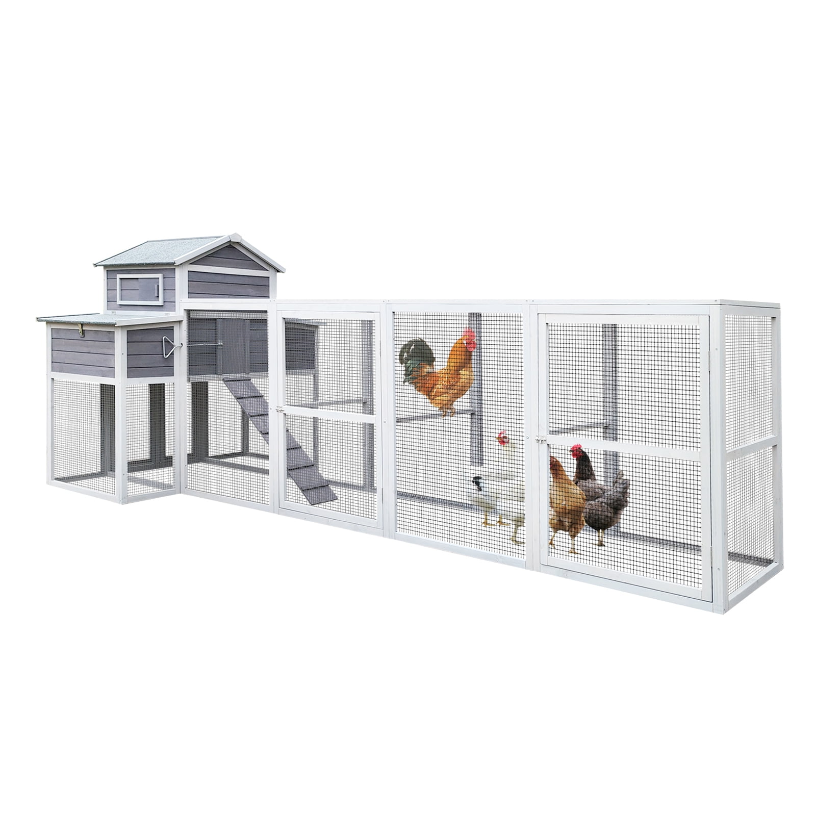 RONSHIN Chicken Coop,Wooden Hen Cage with 2 Nesting Boxes,Built-In ...