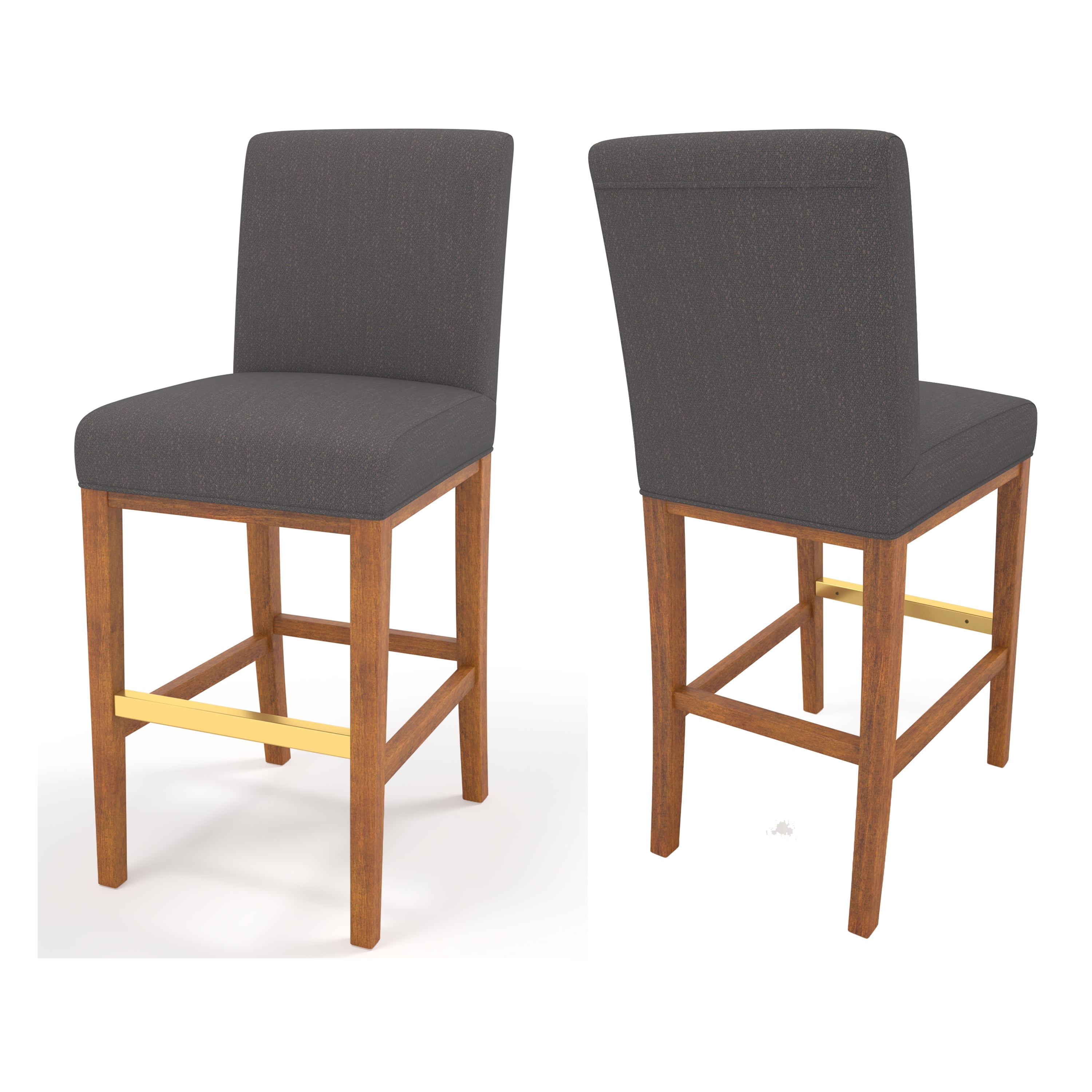 RONSHIN Counter Height Stools Set Of 2,Modern Upholstered Bar Stools ...