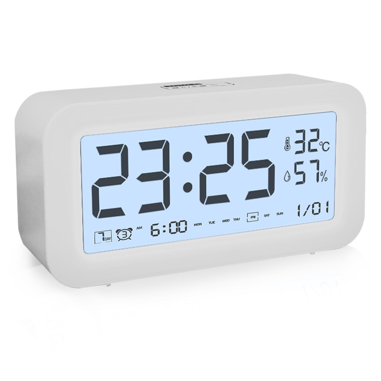 RONSHIN Digital Alarm Clock Smart Touch Control Brightness Volume ...