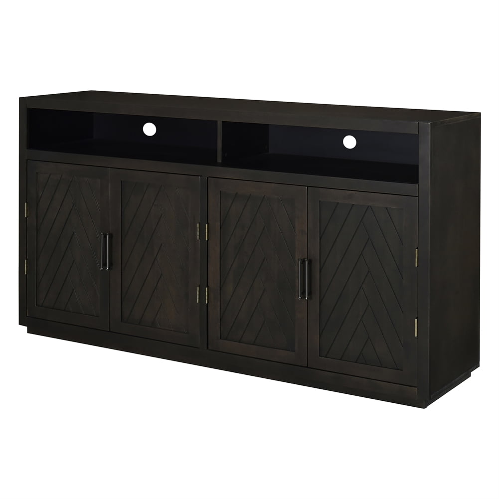 RONSHIN Farmhouse Buffet Cabinet, 4-door Classic Sideboard With Open ...