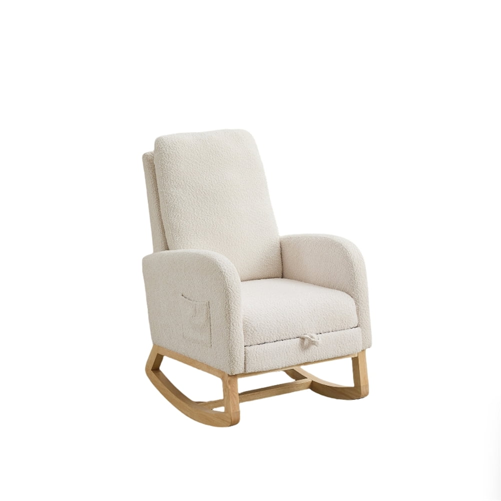 RONSHIN Gliding Rocking Chair With Retractable Footrest & High Back ...