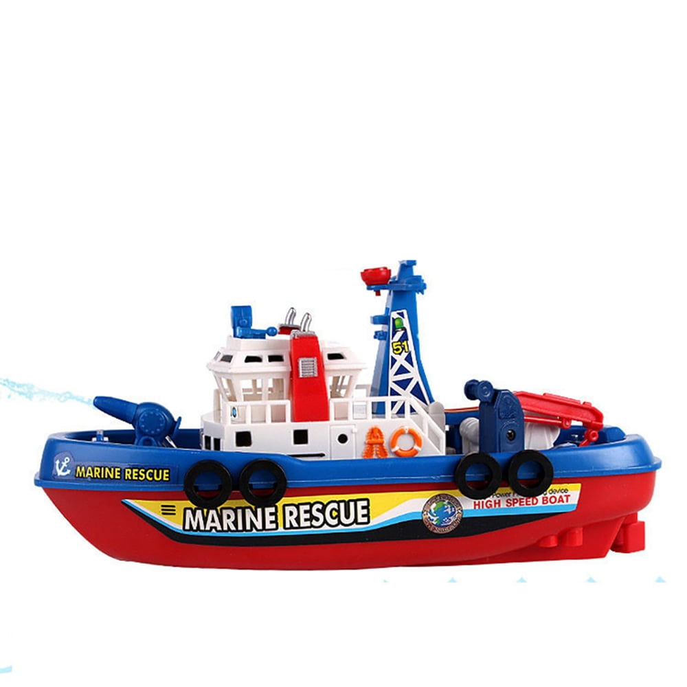 RONSHIN Kids Electric Fire Boat Simulation Fire Fighting Boat Toy Pool ...