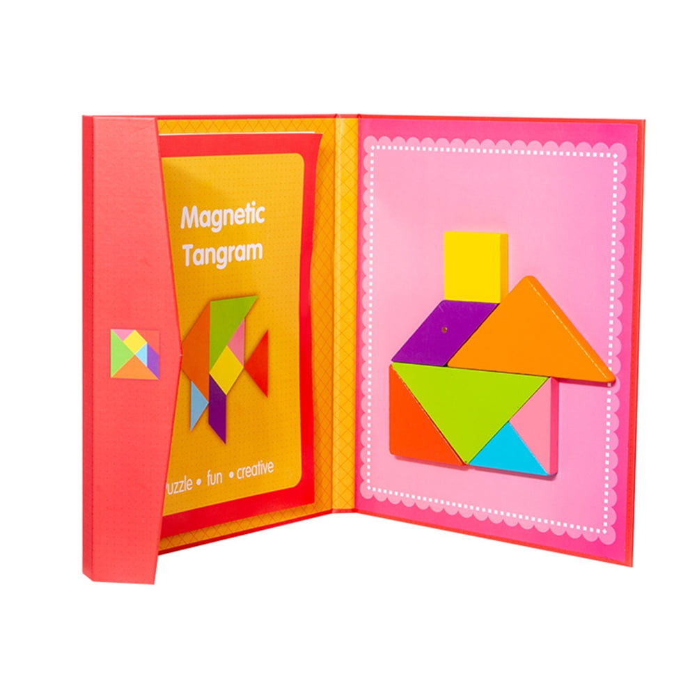 RONSHIN Kids Magnetic Book Clip Puzzle Toy Wooden Assembled Jigsaw ...