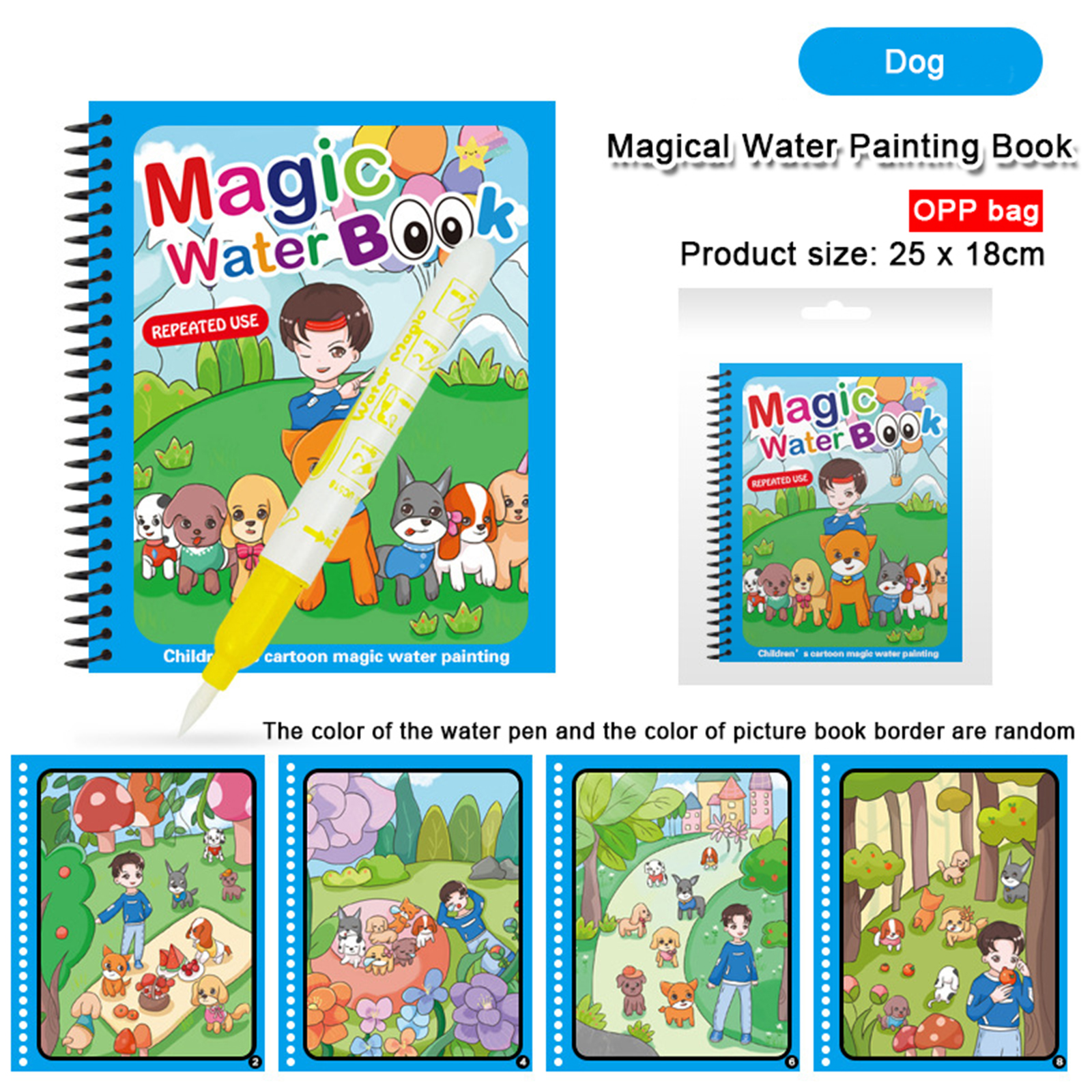 RONSHIN Magic Water Drawing Book For Toddlers Reusable Water Coloring ...