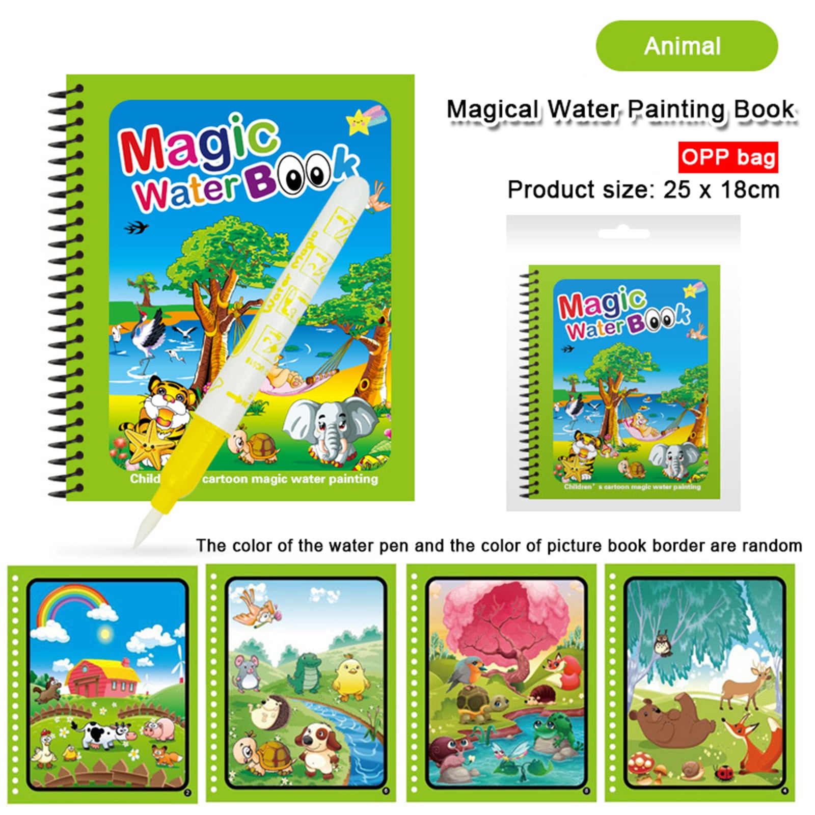 RONSHIN Magic Water Drawing Book For Toddlers Reusable Water Coloring ...