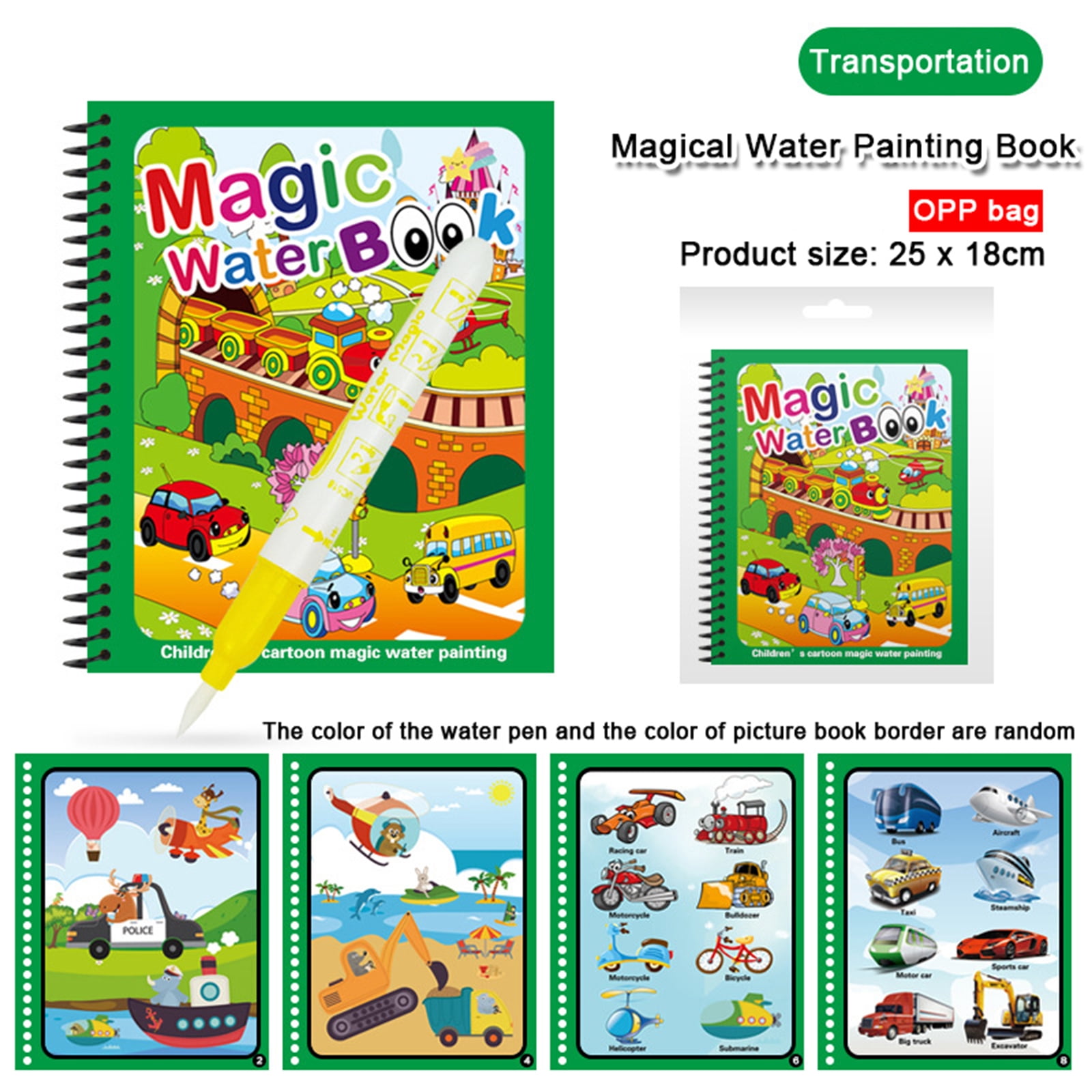 RONSHIN Magic Water Drawing Book For Toddlers Reusable Water Coloring ...