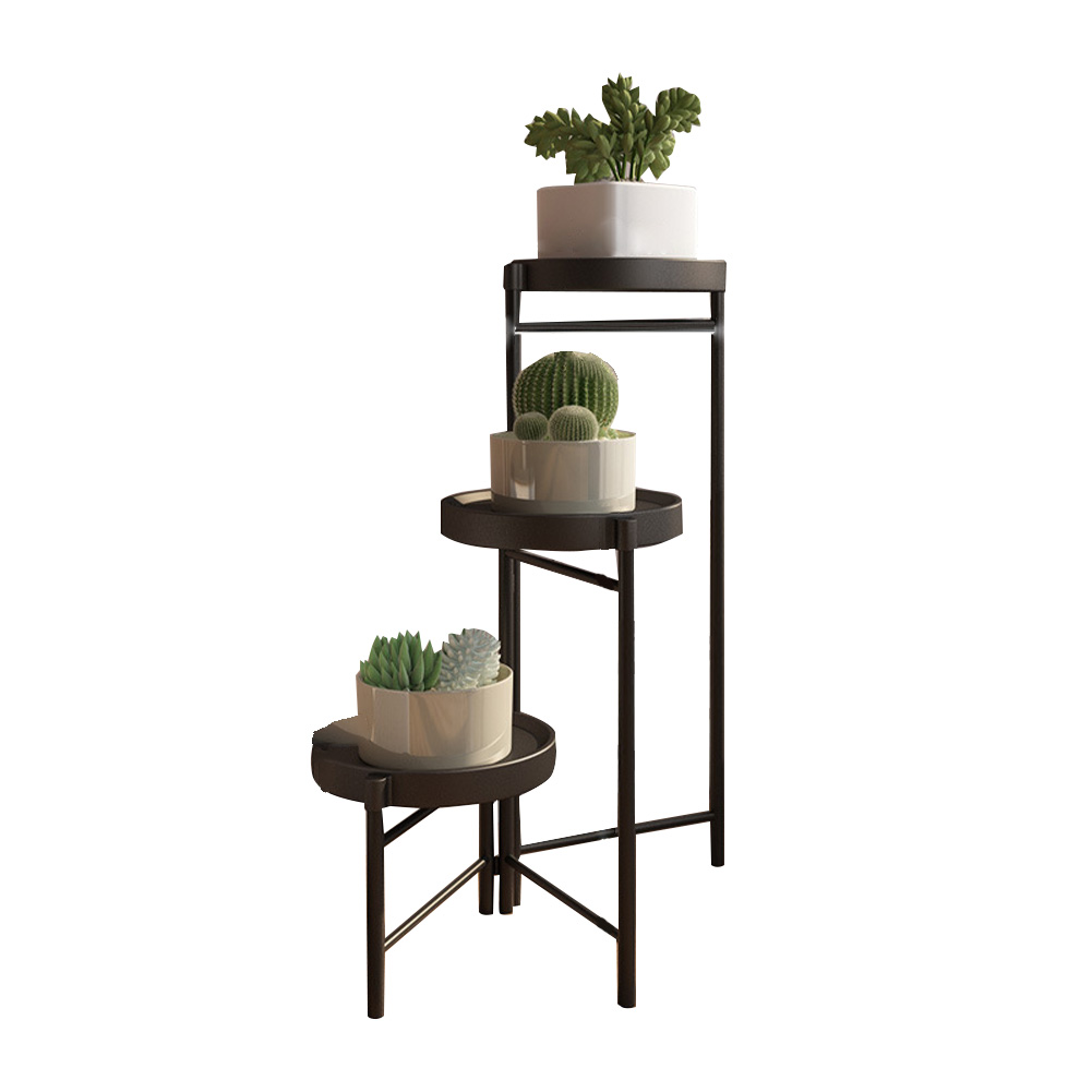 RONSHIN Metal Plant Stand,Foldable Multi-Tier Flower Shelf With ...
