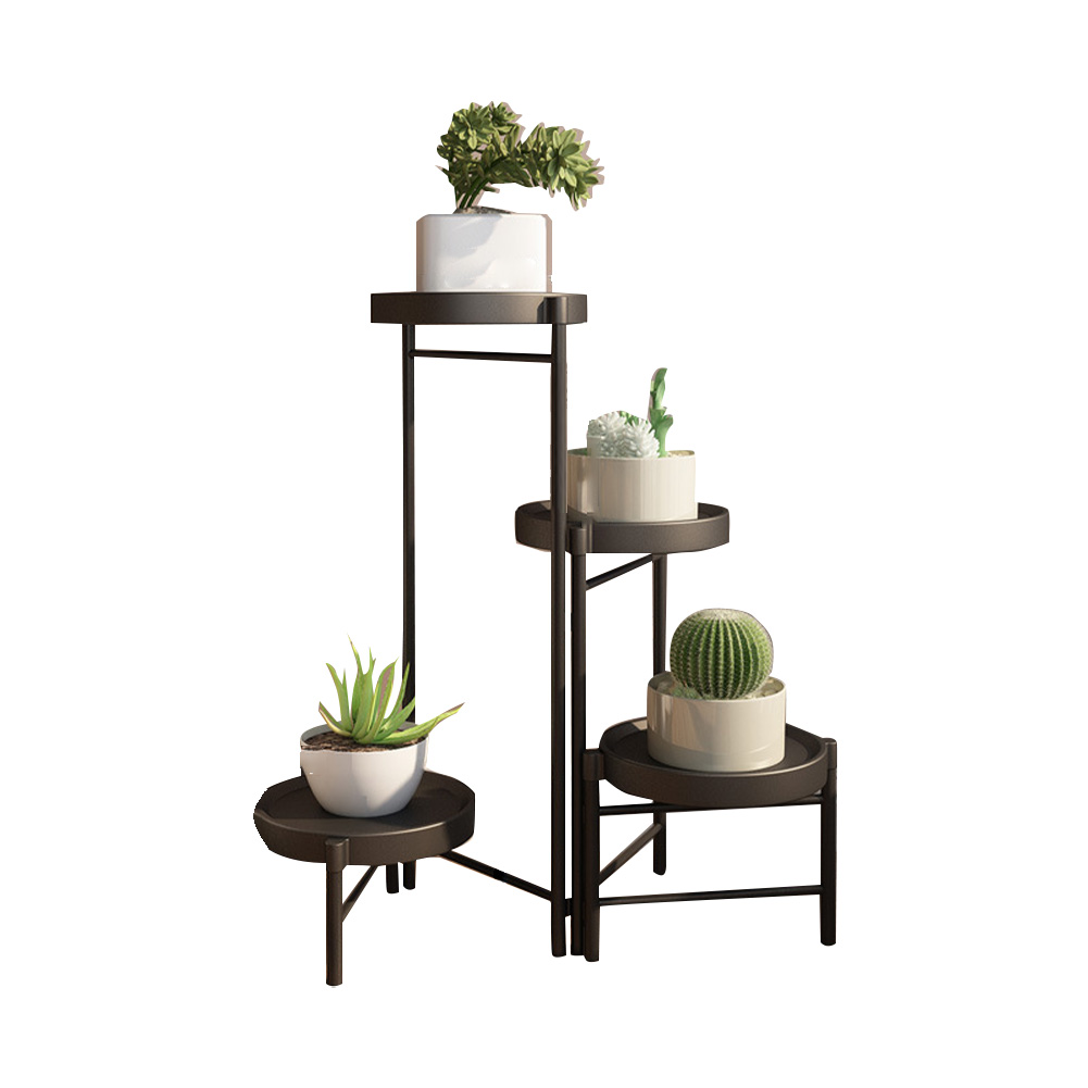 RONSHIN Metal Plant Stand,Foldable Multi-Tier Flower Shelf With ...