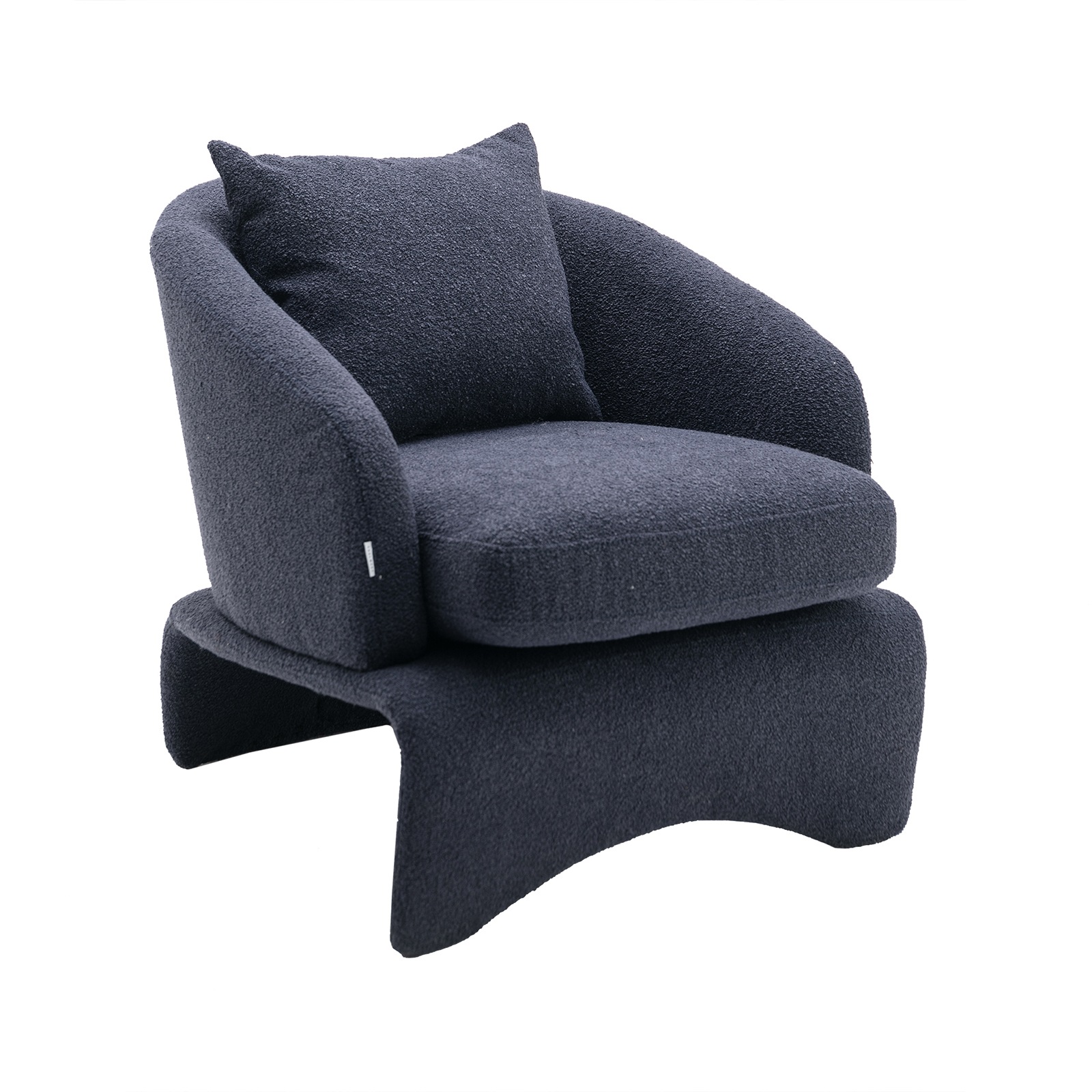 RONSHIN Modern Accent Chair with Curved Edges, Metal Back Comfy ...