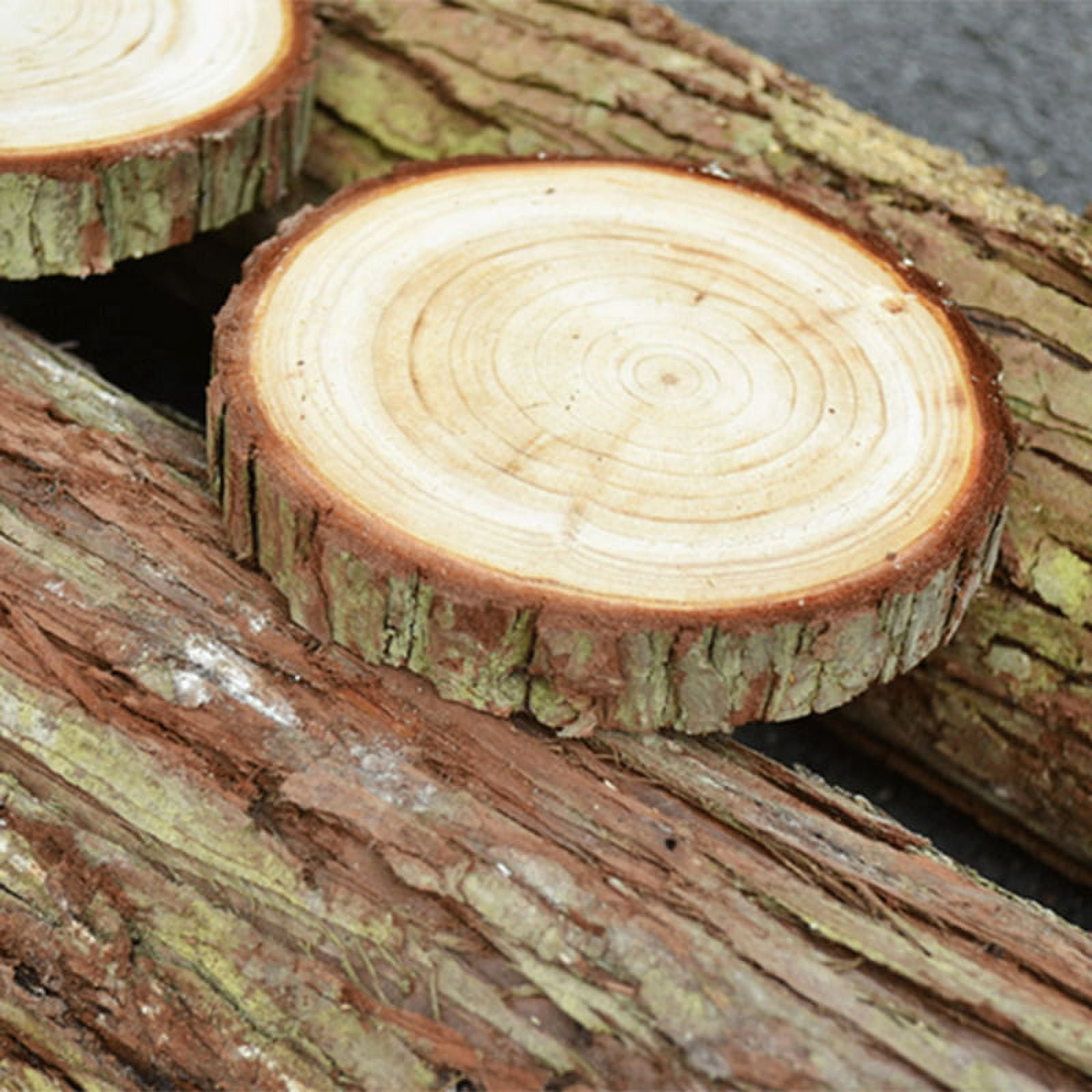 RONSHIN Natural Log Slice Piece Cup Mat Coaster Tea Coffee Mug Round ...