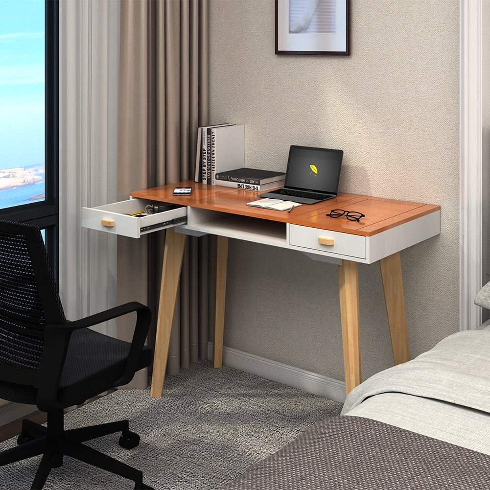 RONSHIN Office Desk Modern Simple Style Solid Wood Computer Desk Home ...