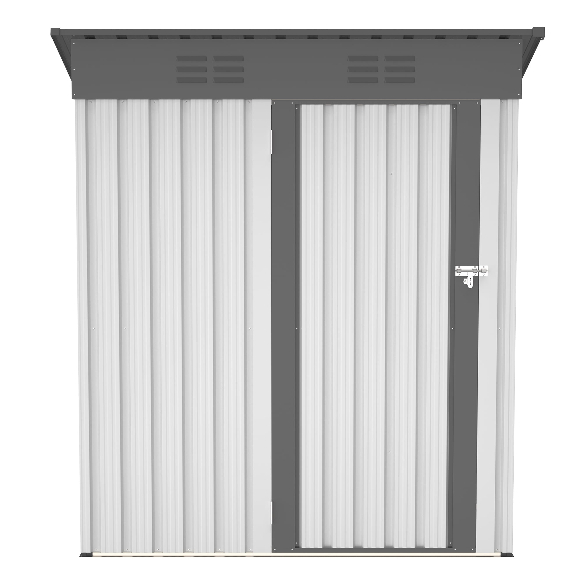 RONSHIN Outdoor Vertical Storage Shed Tool Storage Shed Galvanized ...