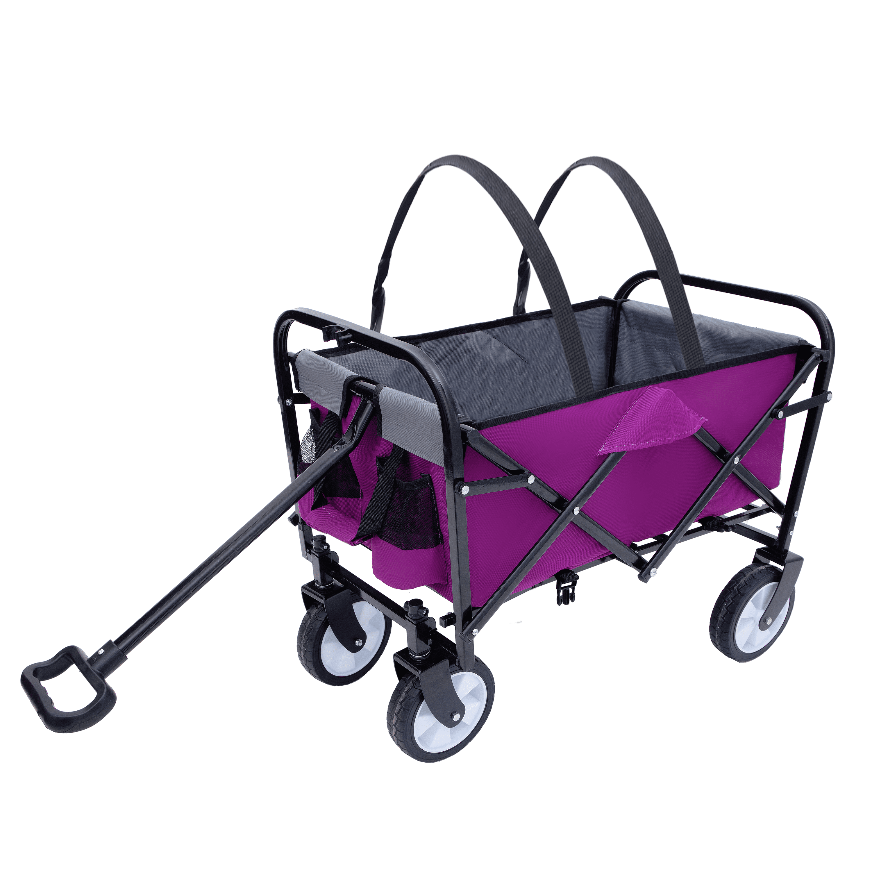 RONSHIN Purple Steel Foldable Trolley Cart with Lashing System, Multi ...