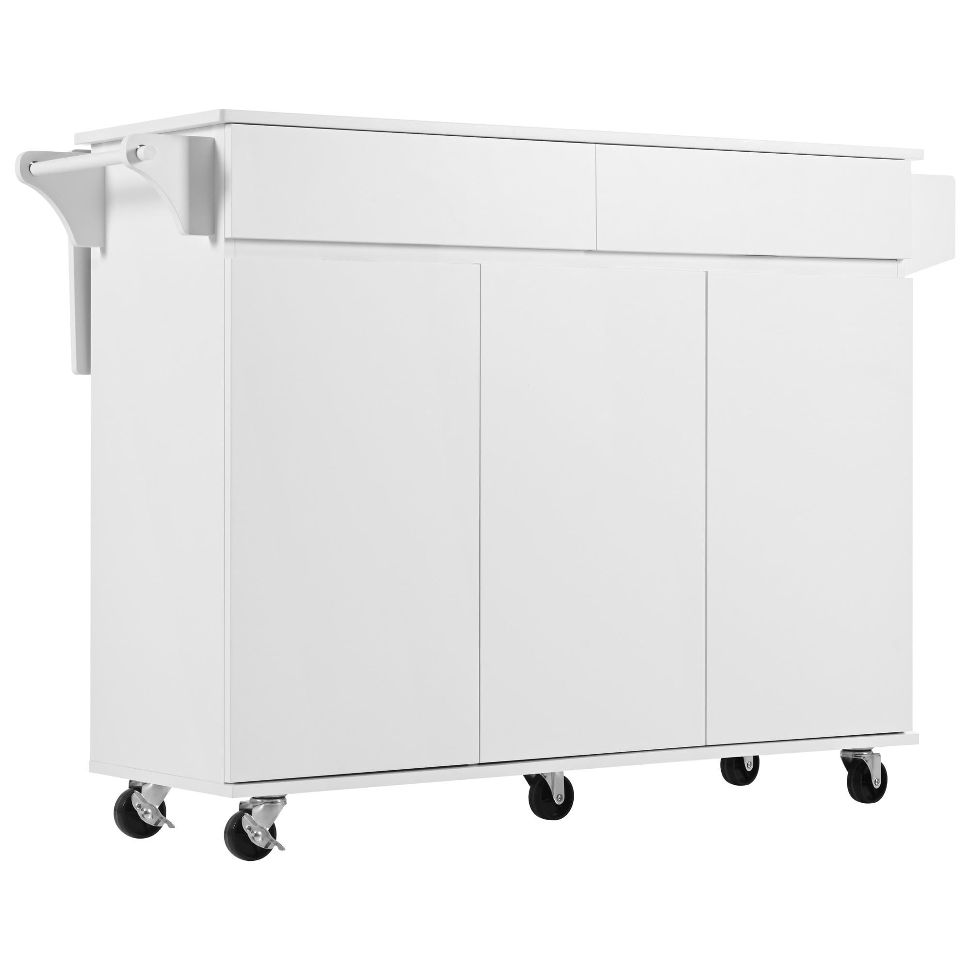 RONSHIN Rolling Kitchen Island With Drop Leaf Breakfast Bar, Mobile ...