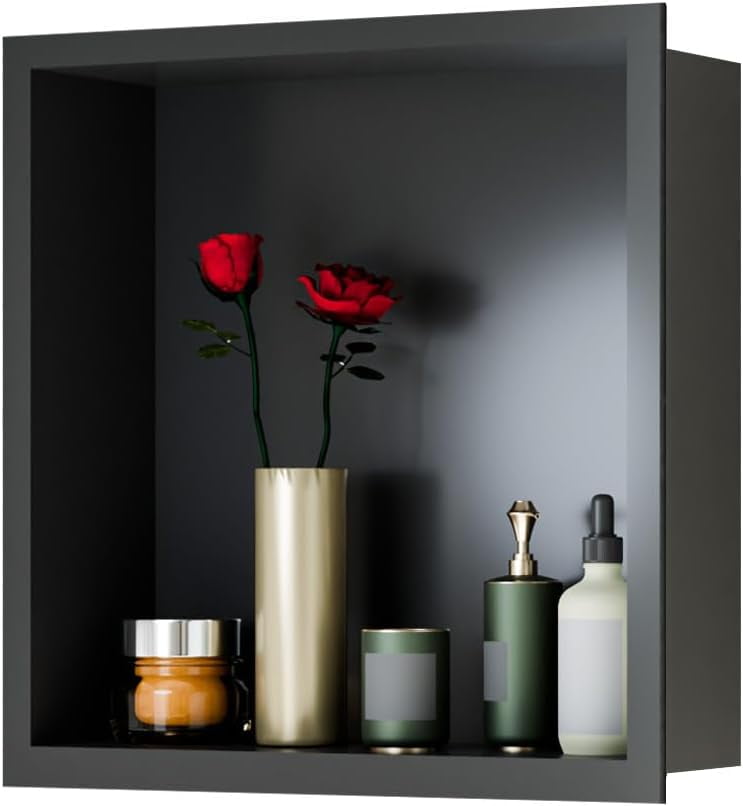 RONSHIN Senfot 12x12" Stainless Steel Shower Niche, Vertical Recessed ...