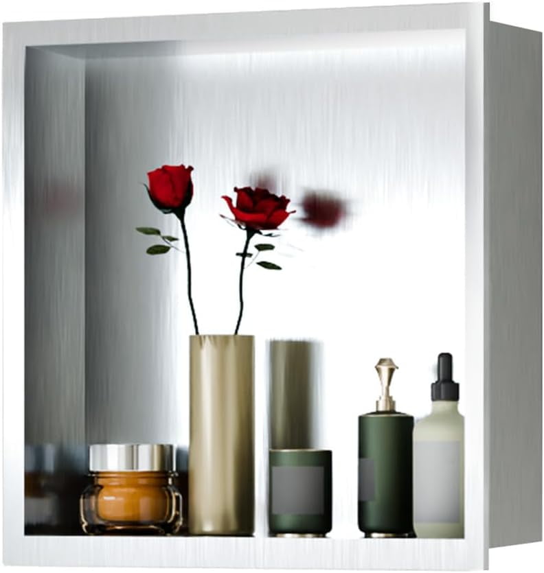 RONSHIN Senfot 12x12" Stainless Steel Shower Niche, Vertical Recessed ...