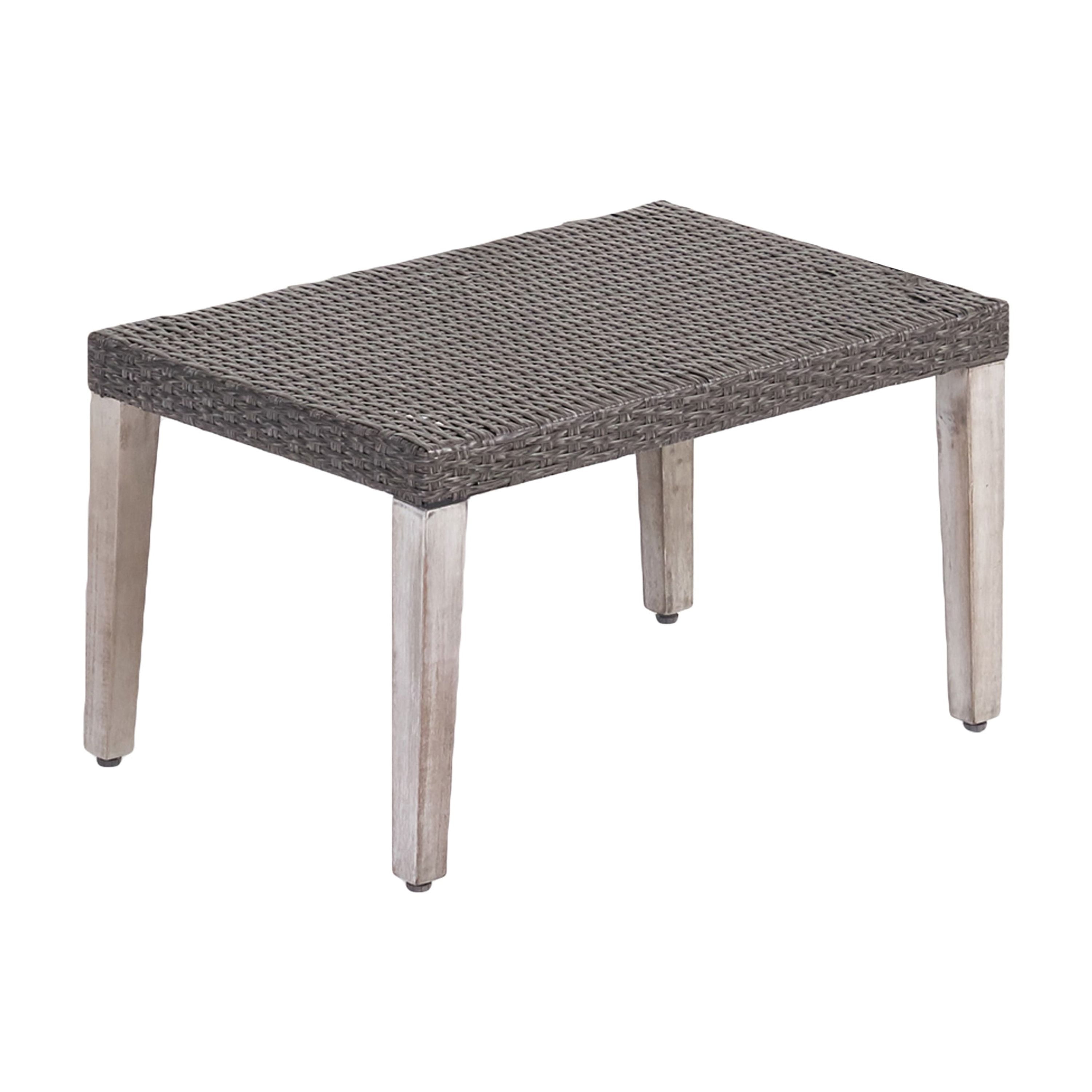 RONSHIN Small Foot Stool Ottoman,Wicker Ottoman Foot Rest with Acacia ...