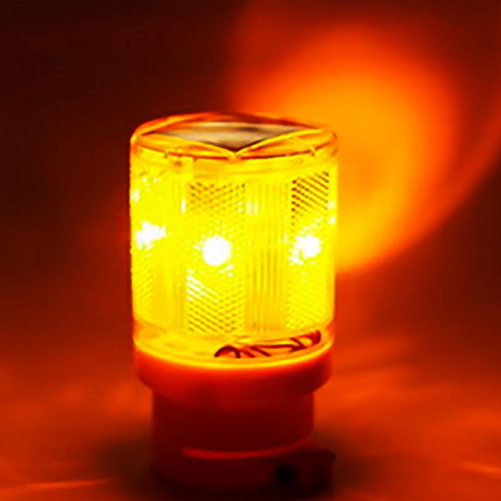 RONSHIN Solar Powered LED Traffic Strobe Warning Lights Flicker Beacon ...