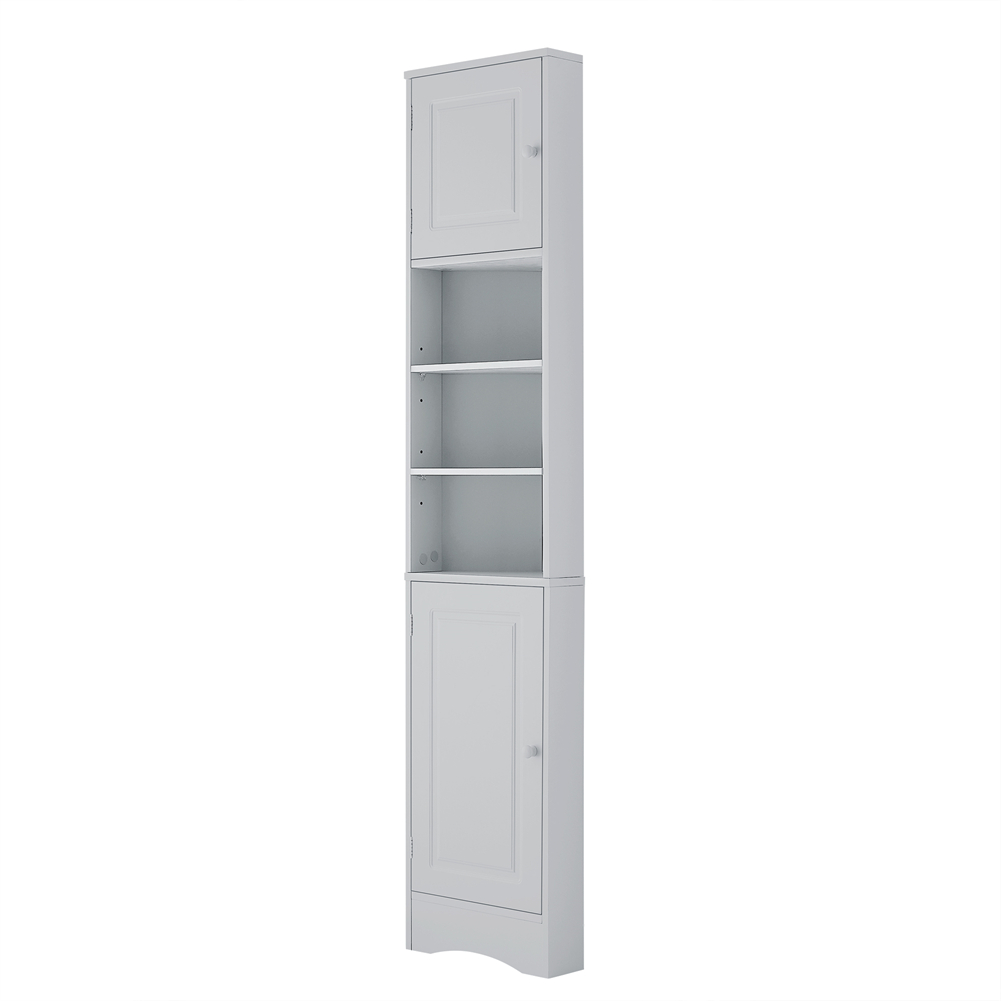 RONSHIN Tall Corner Cabinet Shelves, Narrow Storage Unit With 2 Doors ...