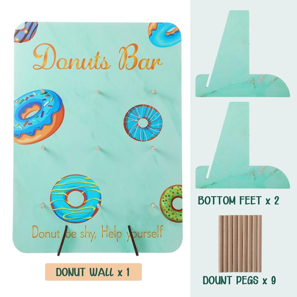 RONSHIN Wooden Donut Wall Display Stand Easy Assembly Reusable Donut ...