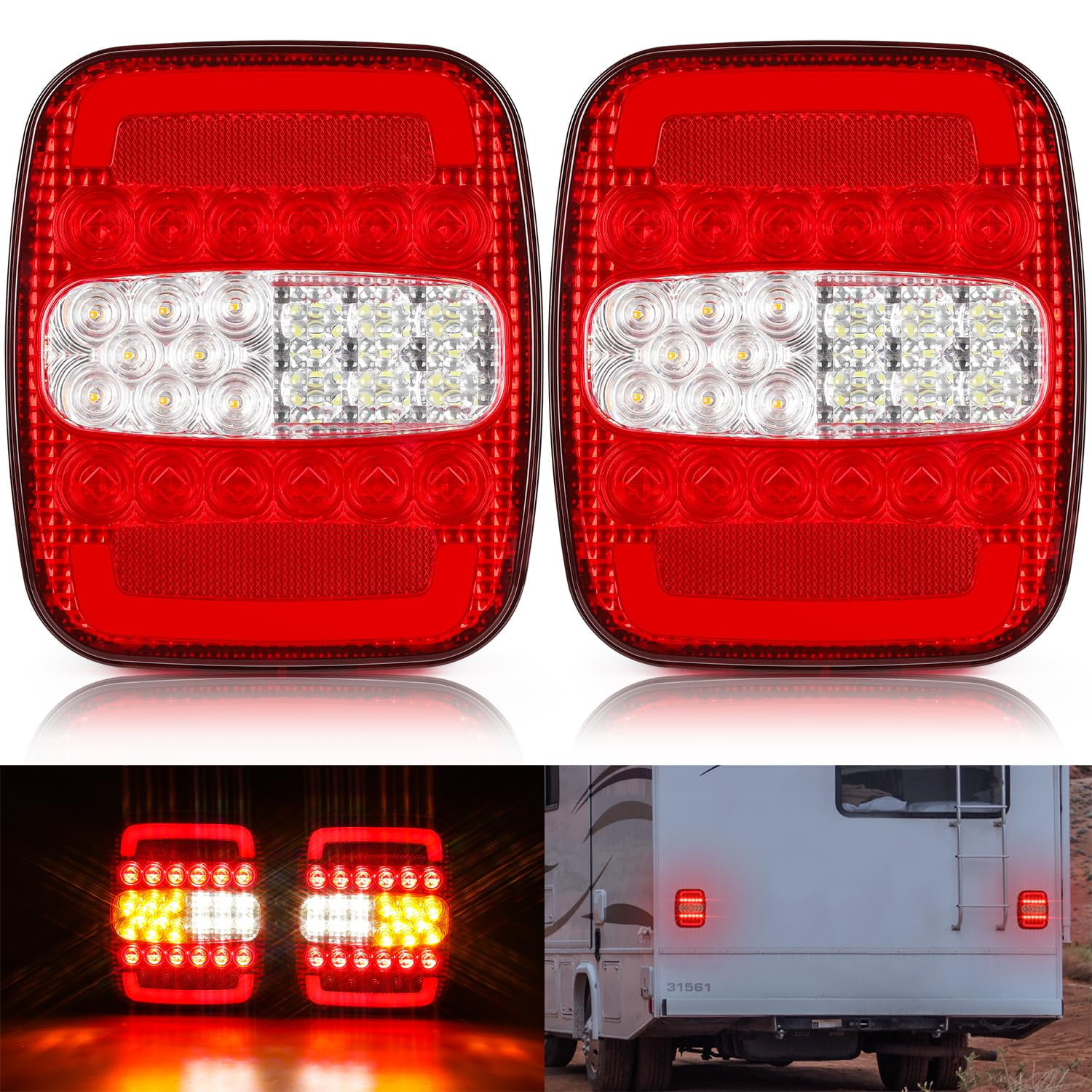 RONSTA Boat LED Trailer Lights with Brake Tail, Stop Light, Left or ...