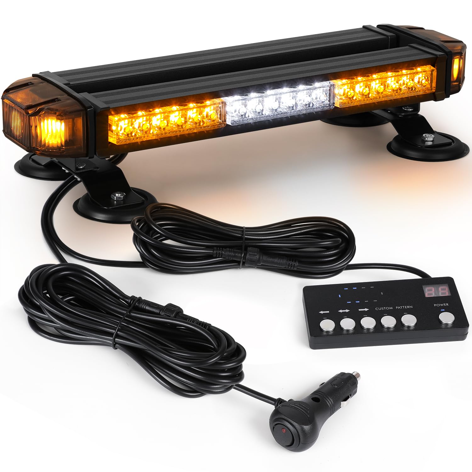 RONSTA Emergency LED Roof OIF8 Top Strobe Flashing Light Amber 42 LED ...