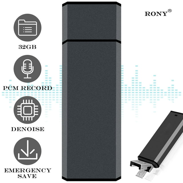 RONY 32GB Digital Voice Recorder - One Click Mini Recording Device with Noise Reduction ...