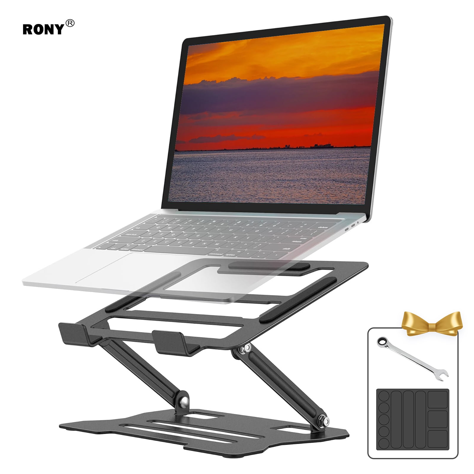 RONY Foldable Laptop Tablet Stand for Desk, Universal Adjustable ...