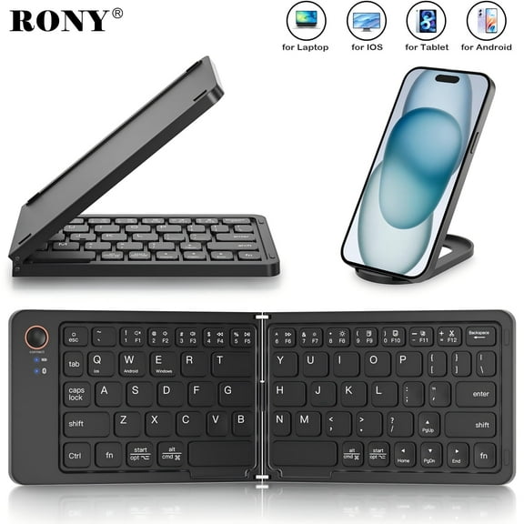 Foldable Bluetooth Keyboard with Touchpad 3-Device Portable Wireless ...