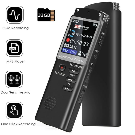 RONY Mini Digital Voice Recorder with A-B Repeat, Rechargeable Voice ...