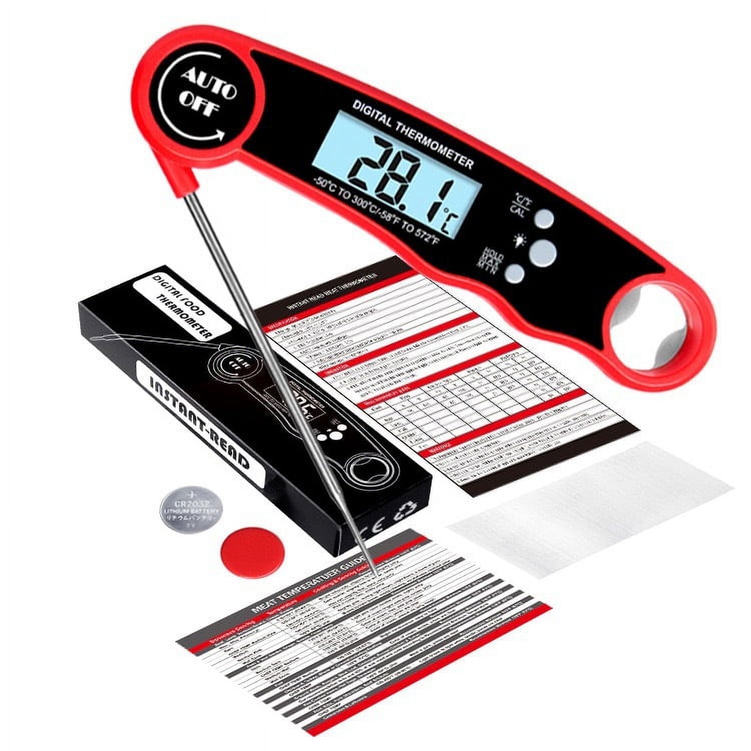 RONY Waterproof Meat Thermometer with Magnet - Digital Folding ...