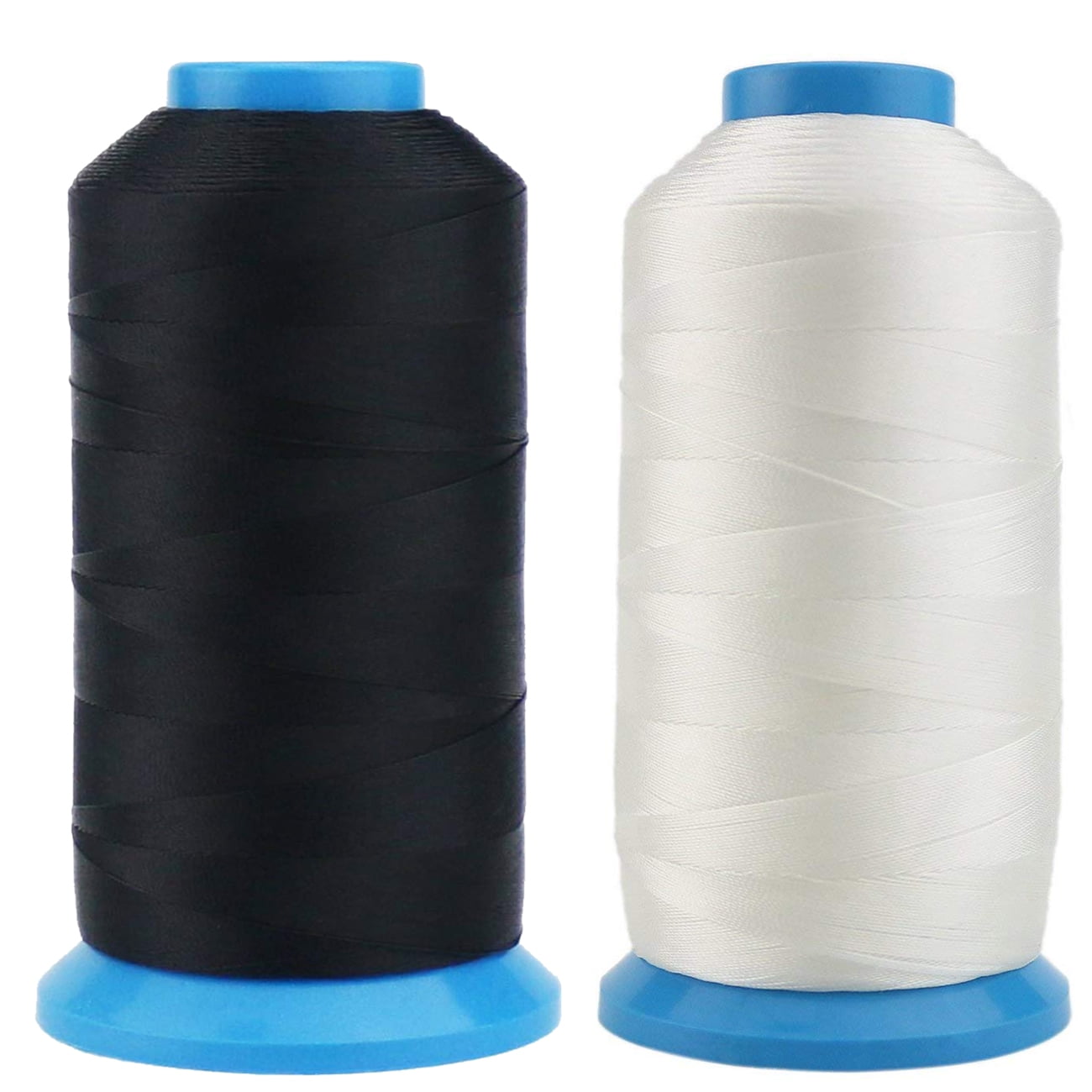 RONYOUNG Bonded Nylon Sewing Thread, Black and White, 1500 Yards Each ...