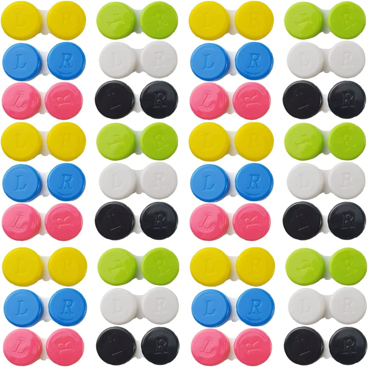RONYOUNG Contact Lens Cases 60PCS with 6 Colors, 19x17mm, Left Right ...