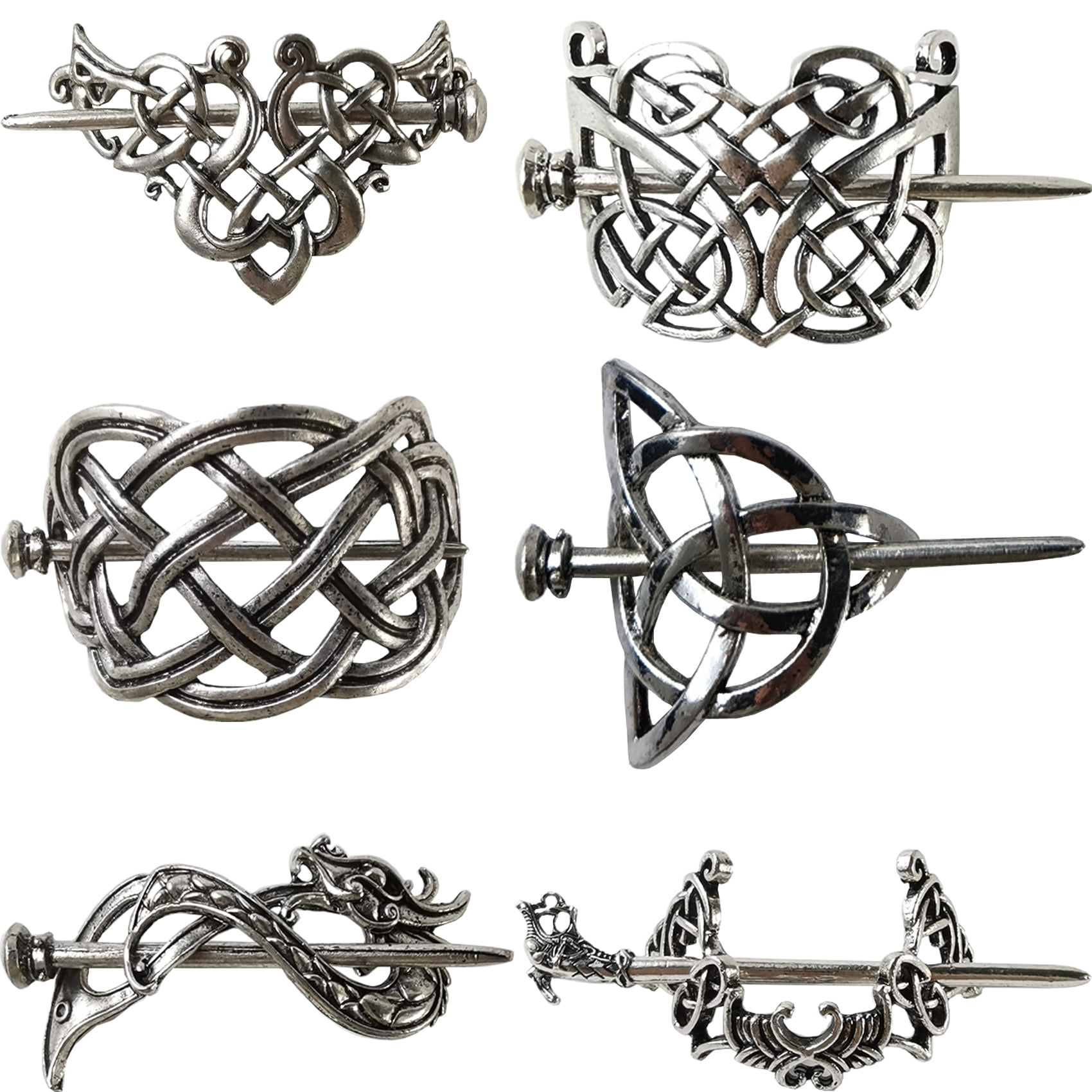 RONYOUNG, Viking Celtic Hair Clips, 6PCS, Vintage Celtic Silver ...