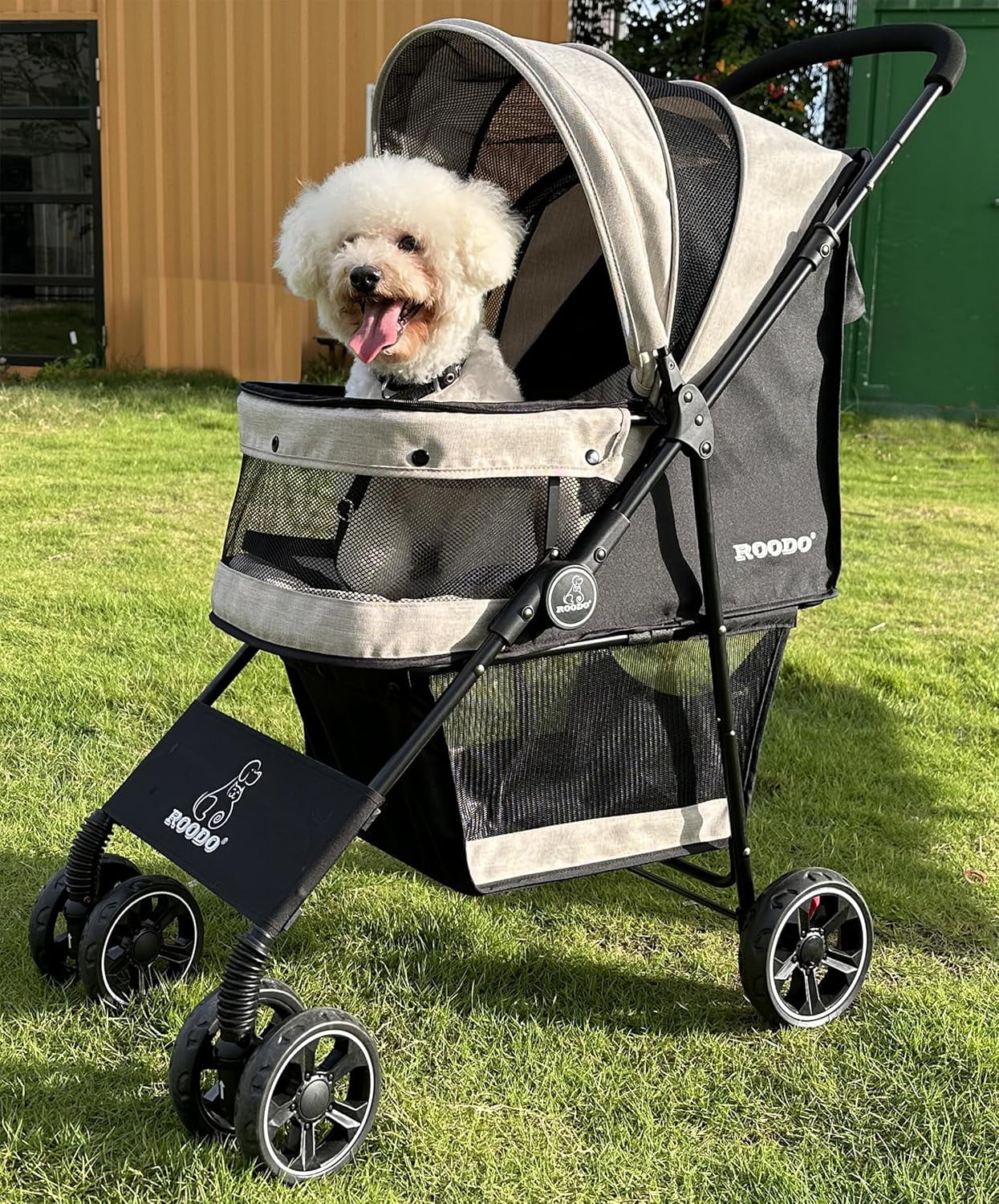 ROODO 4 Wheel Dog Cat Pet Stroller Best Lightweight Foldable Compact ...