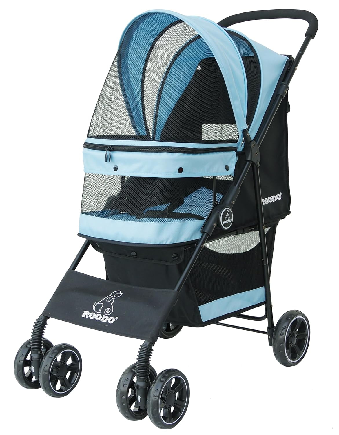 ROODO 4 Wheel Dog Cat Pet Stroller Best Lightweight Foldable Compact ...