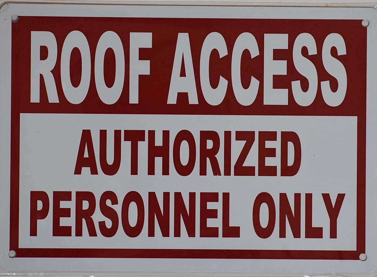 ROOF ACCESS SIGN (7X10,White,Aluminum) -ref21422 - Walmart.com