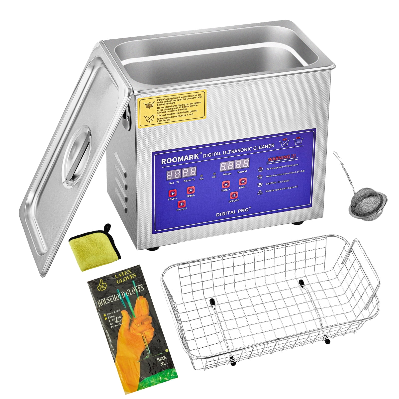 ROOMARK 6.5L Ultrasonic Cleaner, Stainless Steel Tank, Adjustable ...