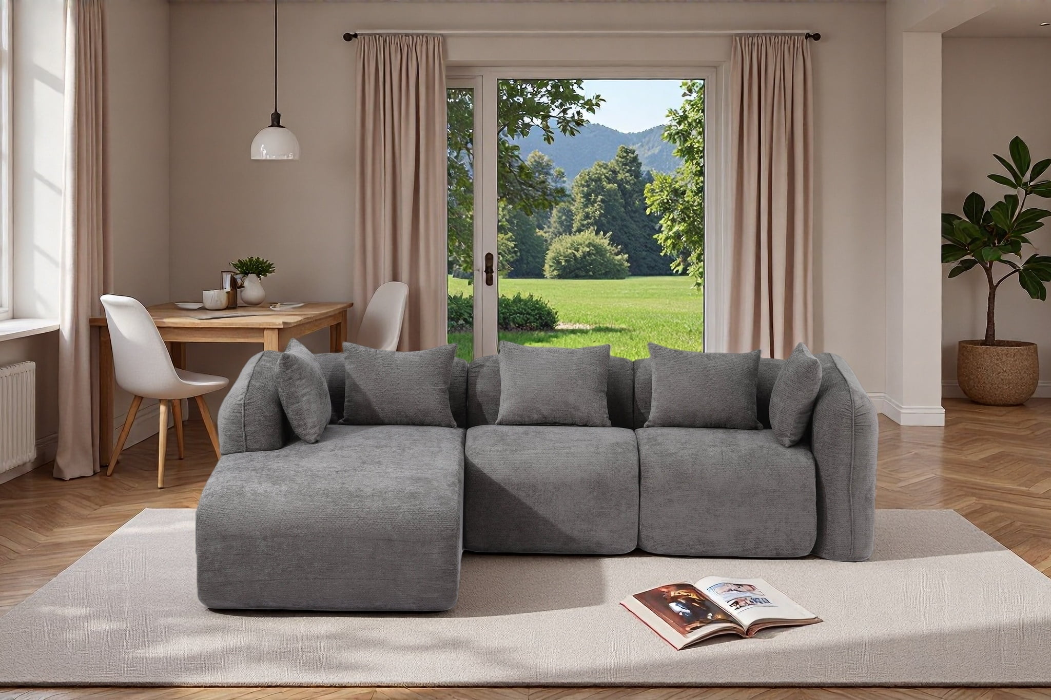 ROOMARK Cloud Sectional Couch in Two Boxes, Compressed Modular ...