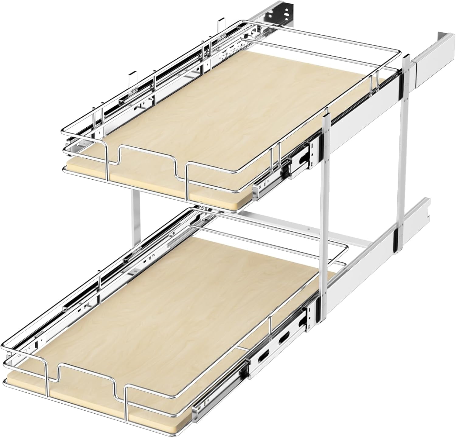 ROOMTEC 2 Tier Individual Pull Out Cabinet Organizer 16½"W x 21½"D ...