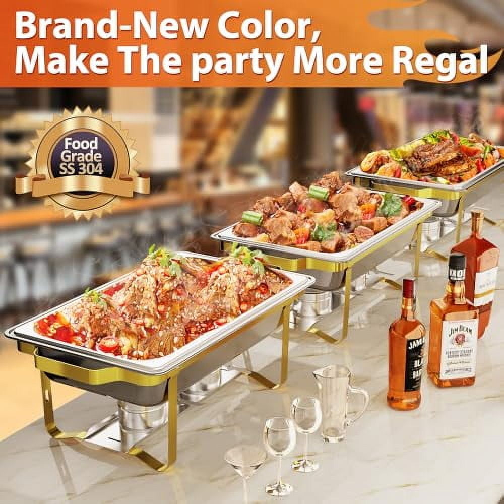 ROOMTEC Chafing Dishes for Buffet 4 Pack, 8QT 304 Stainless Steel ...