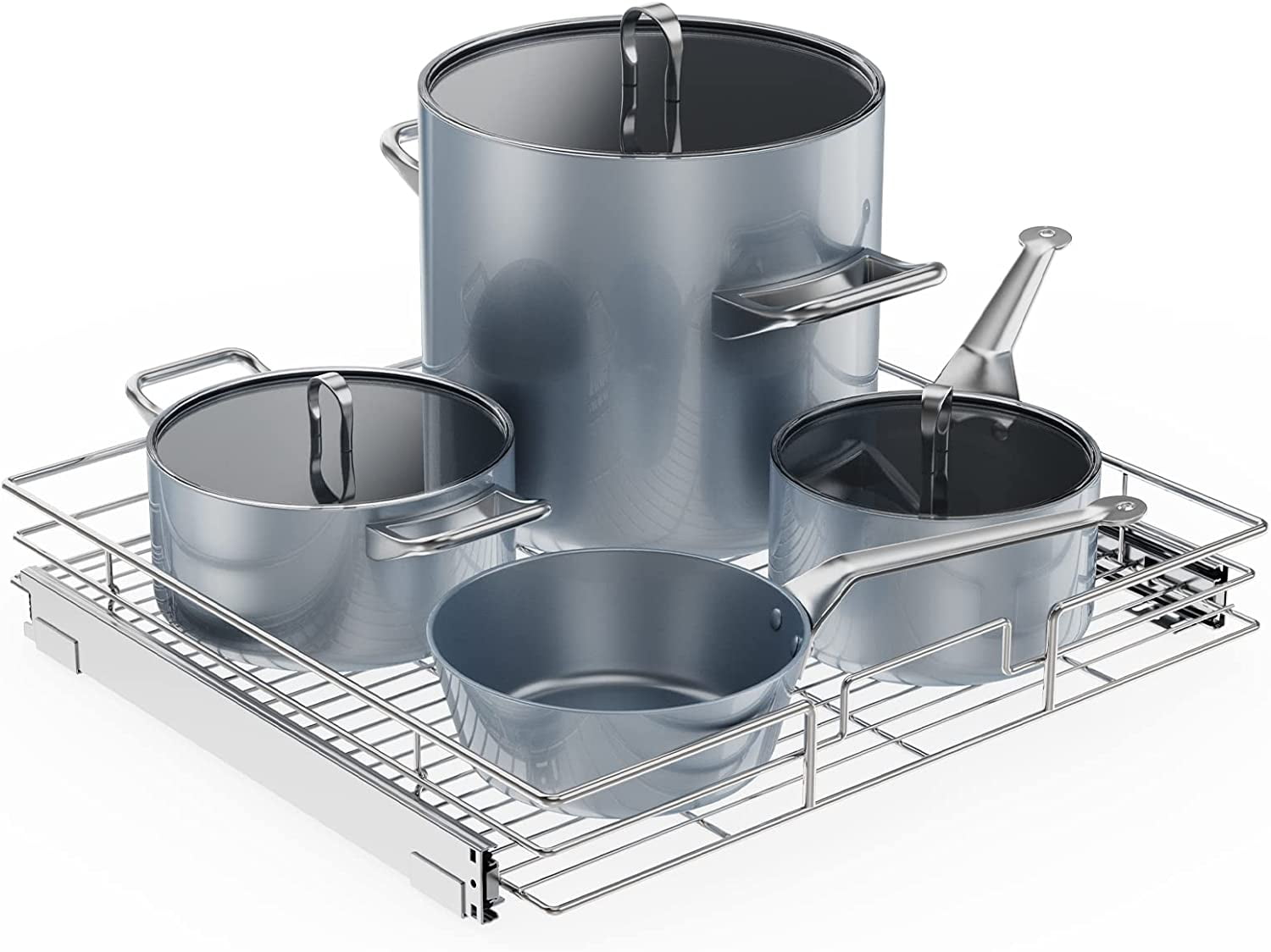 ROOMTEC Pull Out Cabinet Organizer, Cabinet Pull Out Shelves 20" W x 21 ...