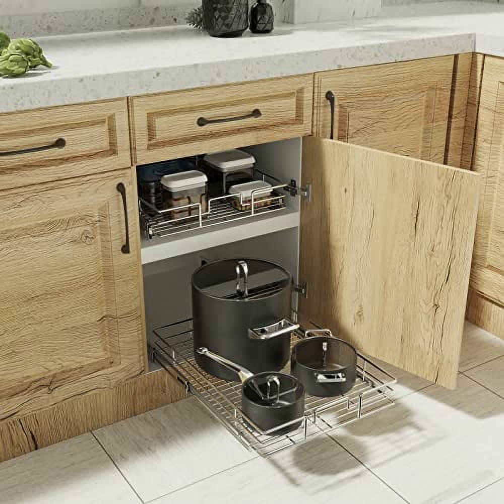 ROOMTEC Pull Out Cabinet Organizer, Cabinet Pull Out Shelves 15½" W x ...