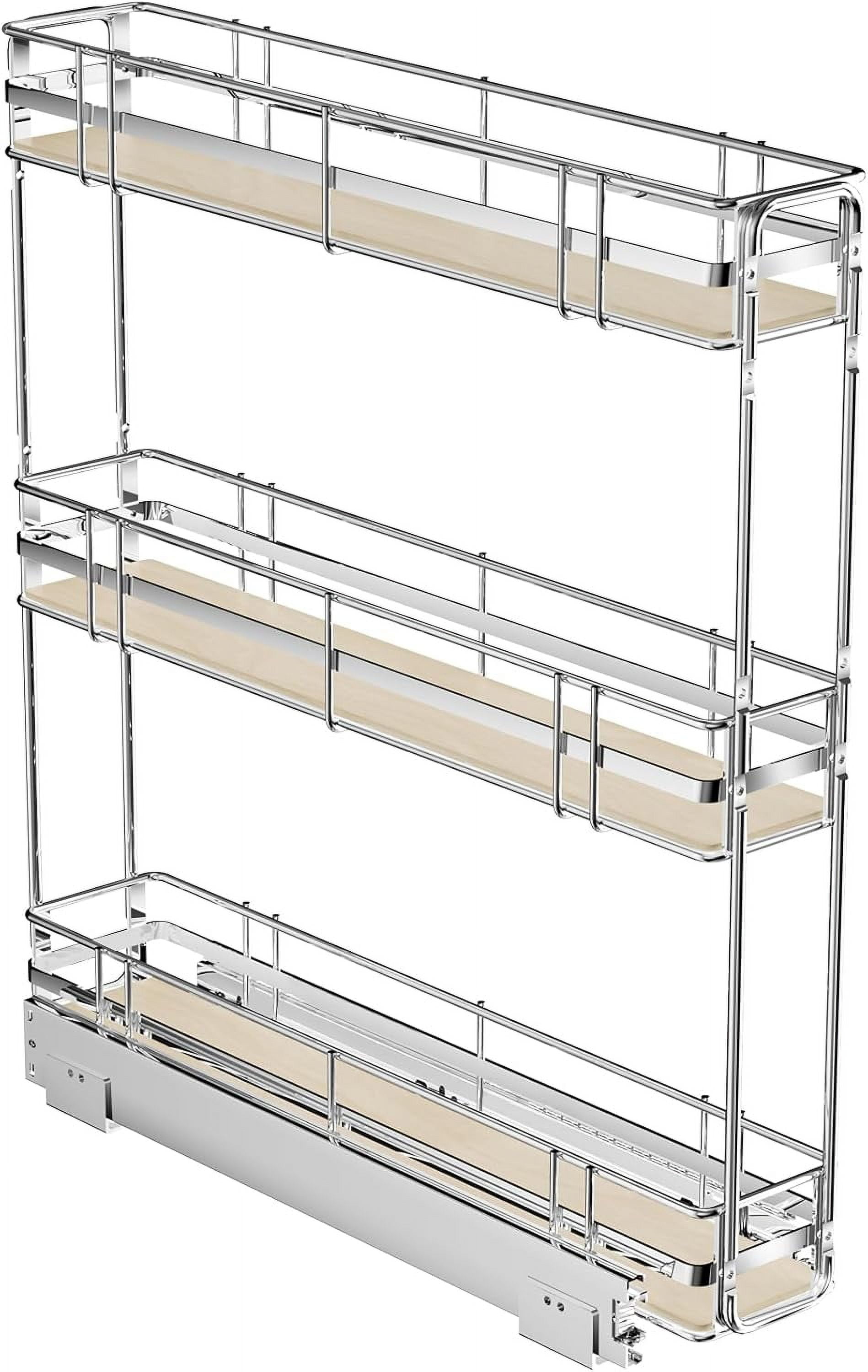 ROOMTEC Pull Out Spice Rack for Narrow Cabinet (7" W X 20½" D),3 Tier ...