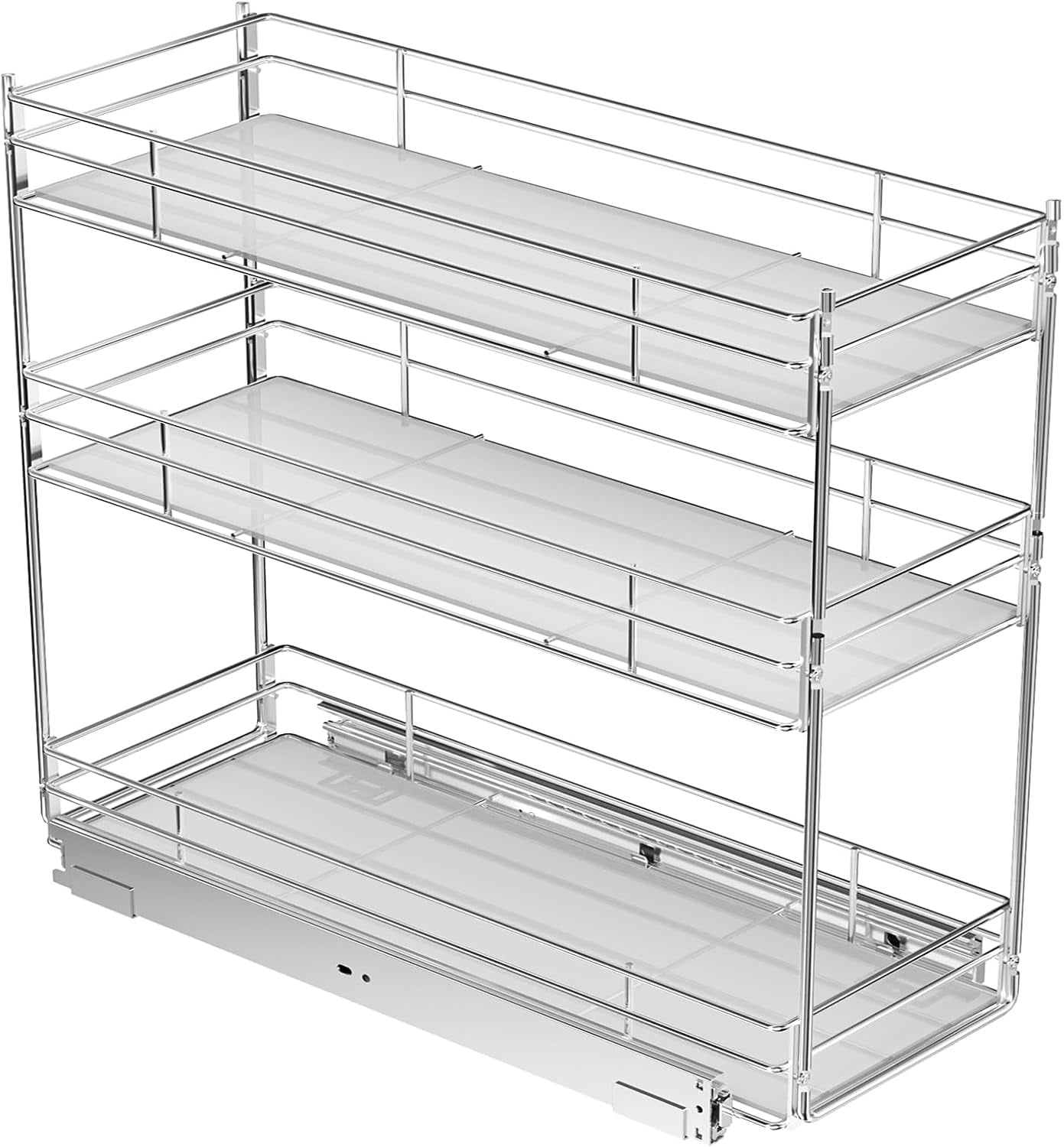 ROOMTEC Pull Out Spice Rack for Narrow Cabinet (7" W X 20½" D),3 Tier ...