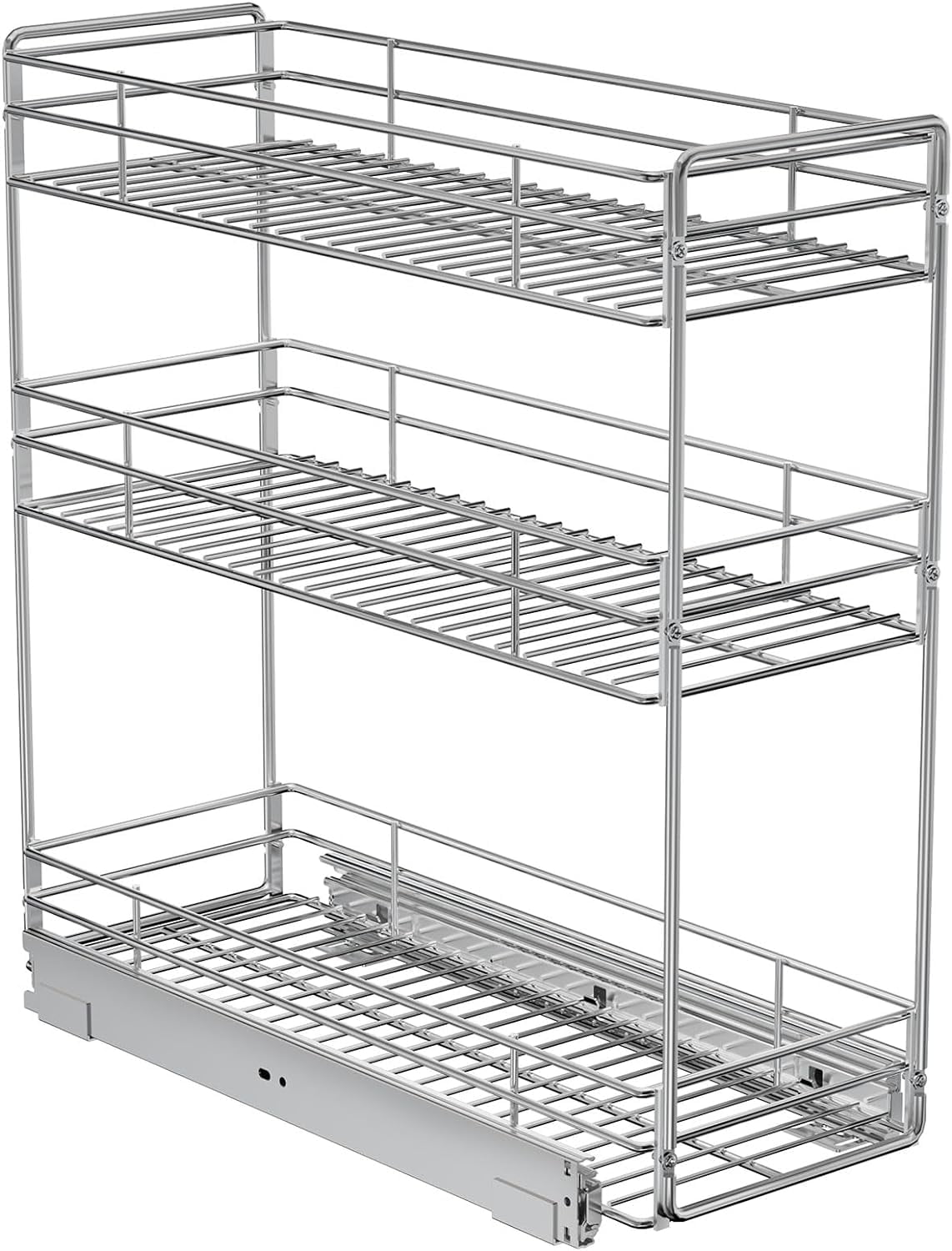 ROOMTEC Pull Out Spice Rack for Narrow Cabinet (7" W X 20½" D),3 Tier ...