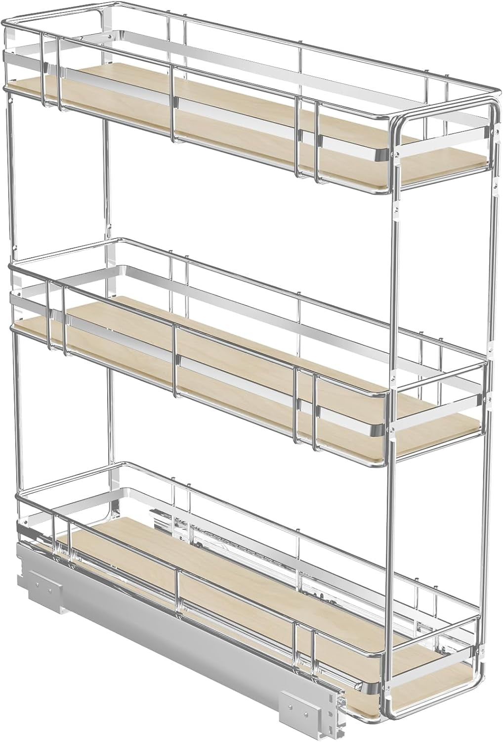 ROOMTEC Pull Out Spice Rack for Narrow Cabinet (7" W X 20½" D),3 Tier ...