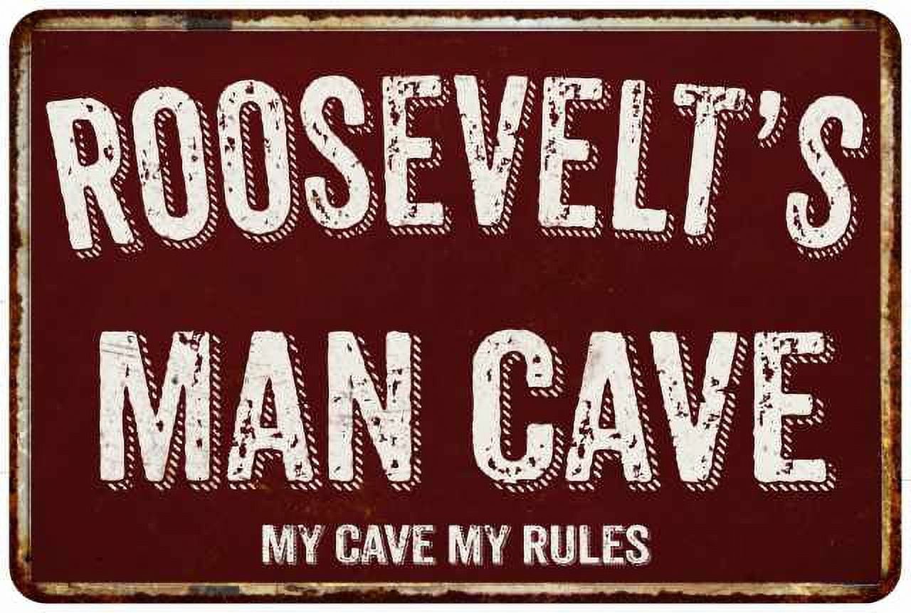 ROOSEVELT'S Man Cave Red Grunge Sign 12 x 18 Matt Finish Metal Sign ...