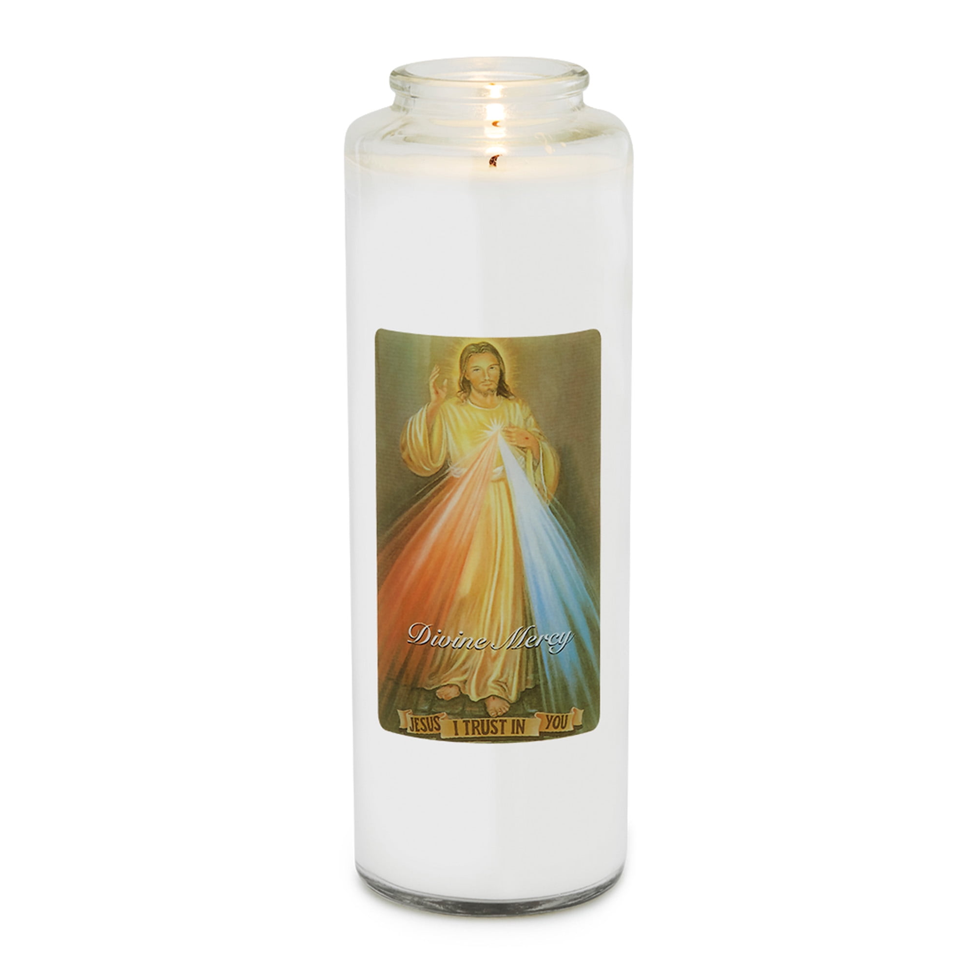 ROOT Candles 7-Day Clear Glass Devotional Prayer Candle, Divine Mercy ...