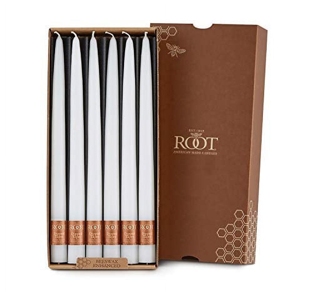ROOT Candles Unscented Dipped Taper Candles, 12-inch Tall, Box of 12 ...